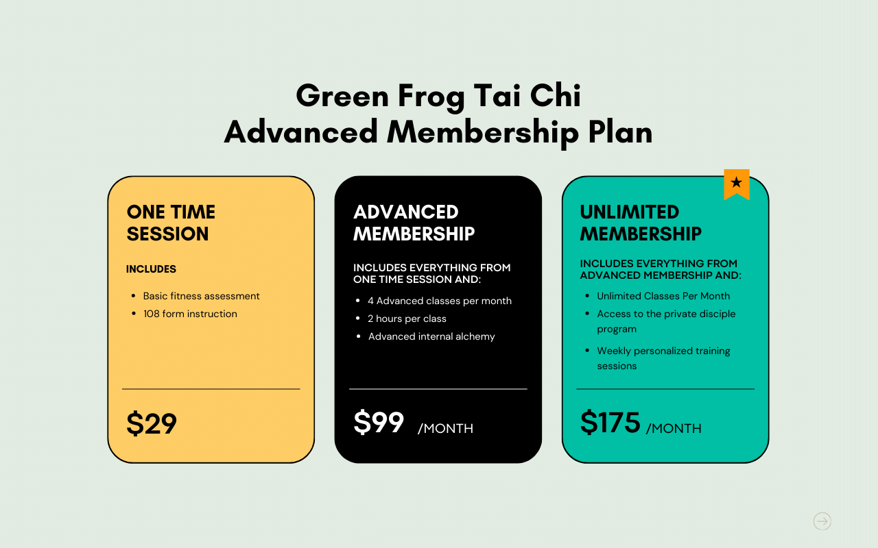 Pricing and Schedule - Green Frog Tai Chi